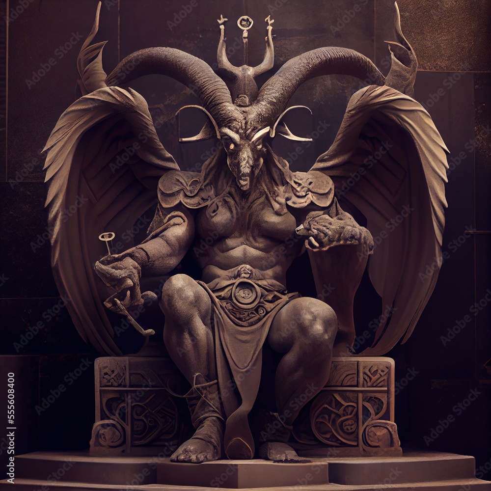 The baphomet, mystical figure illustration - generative ai Stock ...