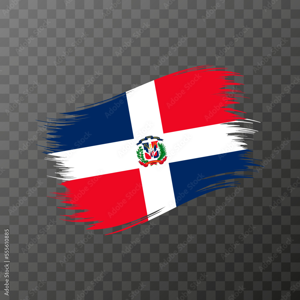 Dominican Republic national flag. Grunge brush stroke. Vector ...