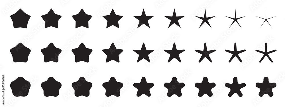 Stars, twinkling stars, sparkles, shining burst, five corner shape icon ...