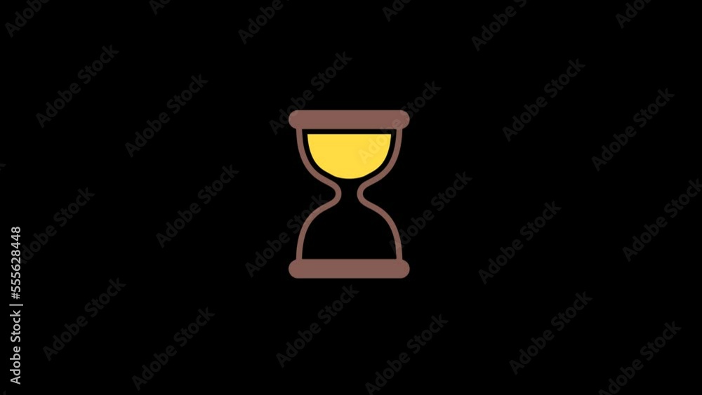 Animate loading sand timer animation with transparent background. 4K ...