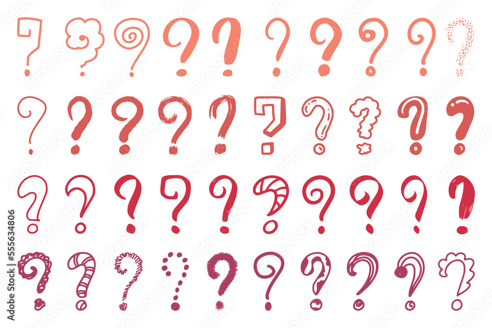 handwritten question mark doodle hand drawn Stock Vector | Adobe Stock