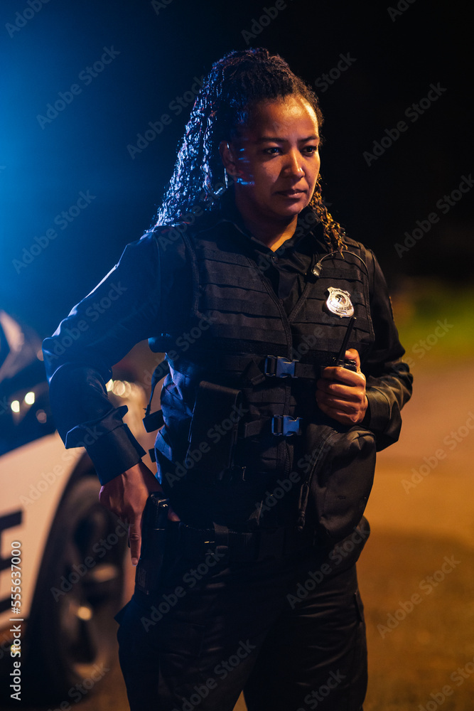 Professional Blaсk Female Police Officer Looking at the Camera ...