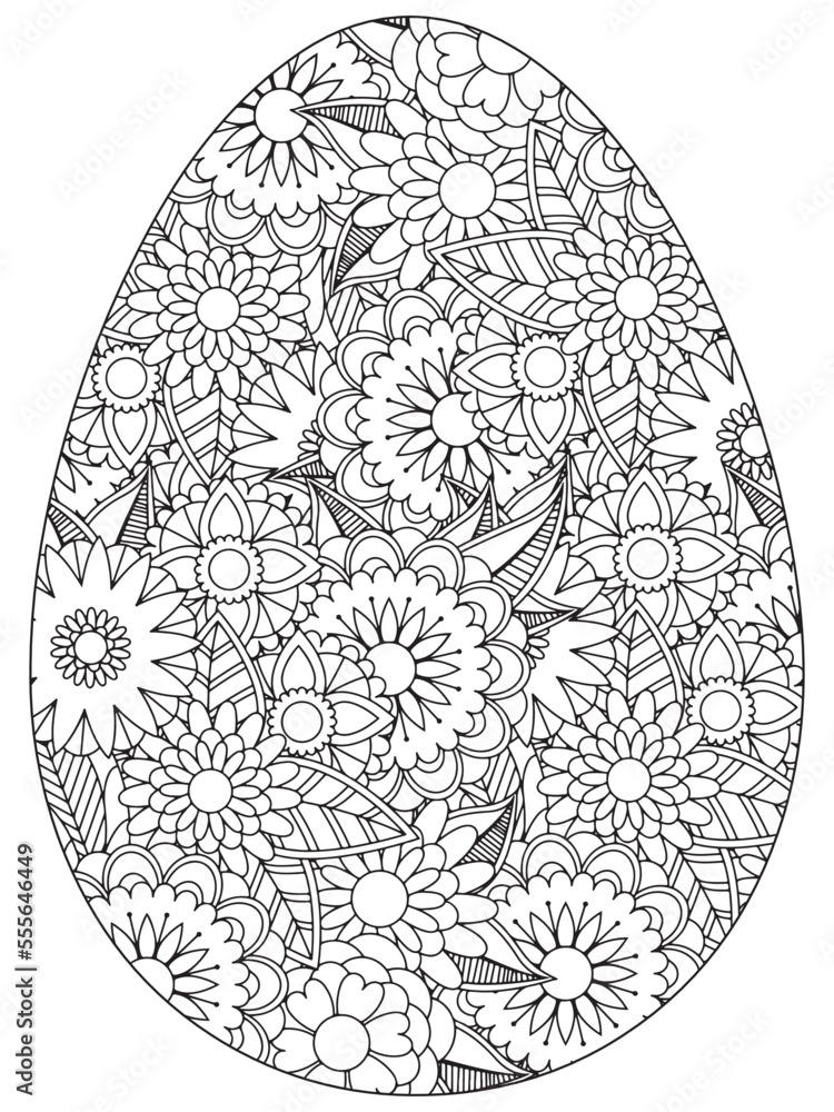 Easter Earth Day flower coloring page. A page for coloring book ...