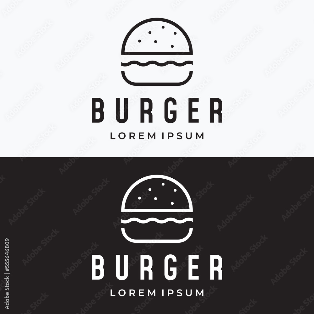 Burger logo,restaurant emblem,cafe,burger label and factory.Fast food ...