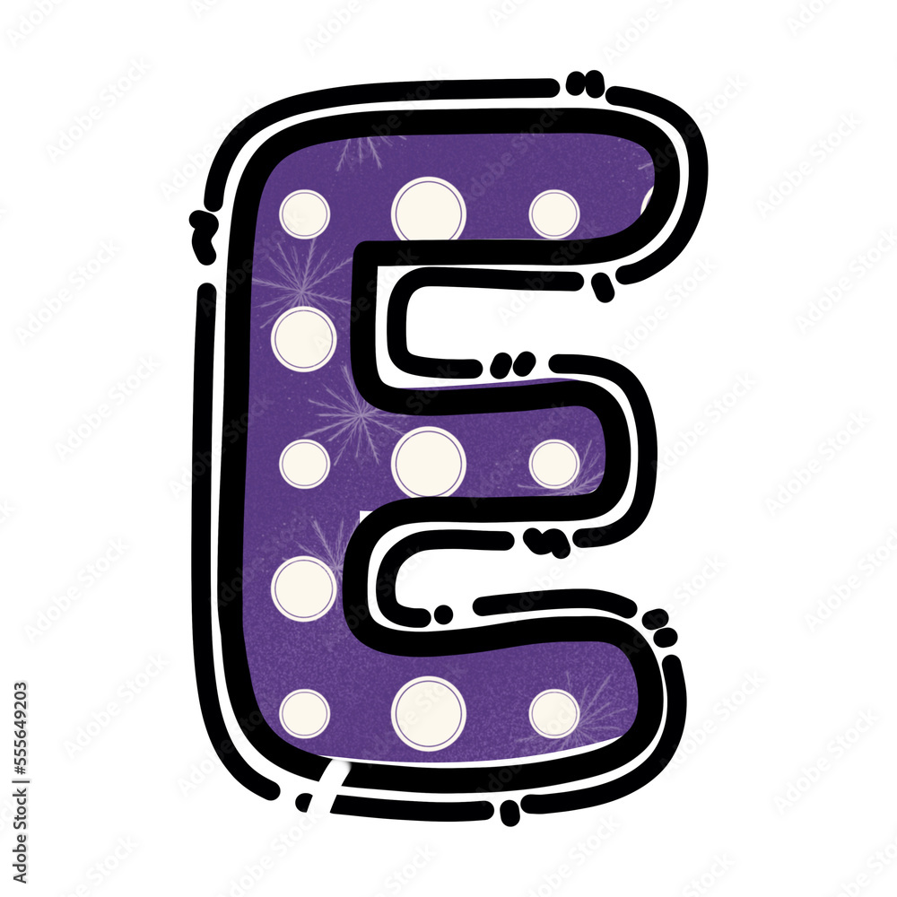E alphabet letter png, purple dots cute Stock Illustration | Adobe Stock
