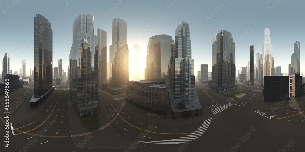 ภาพประกอบสต็อก Panorama of the city. HDRI, environment map , Round ...