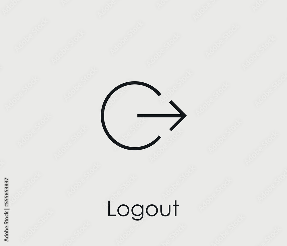 Logout vector icon. Editable stroke. Symbol in Line Art Style for Design, Presentation, Website ...