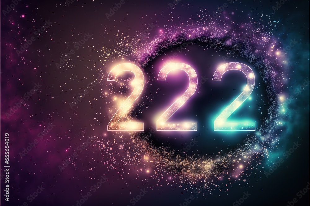 Happy New Year 2023 Countdown Clock On Abstract Generative Ai Stock