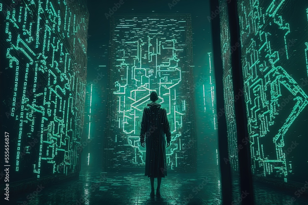 "Mysterious AI Generated Abstract Enigma Matrix Cyberpunk Sci-Fi ...