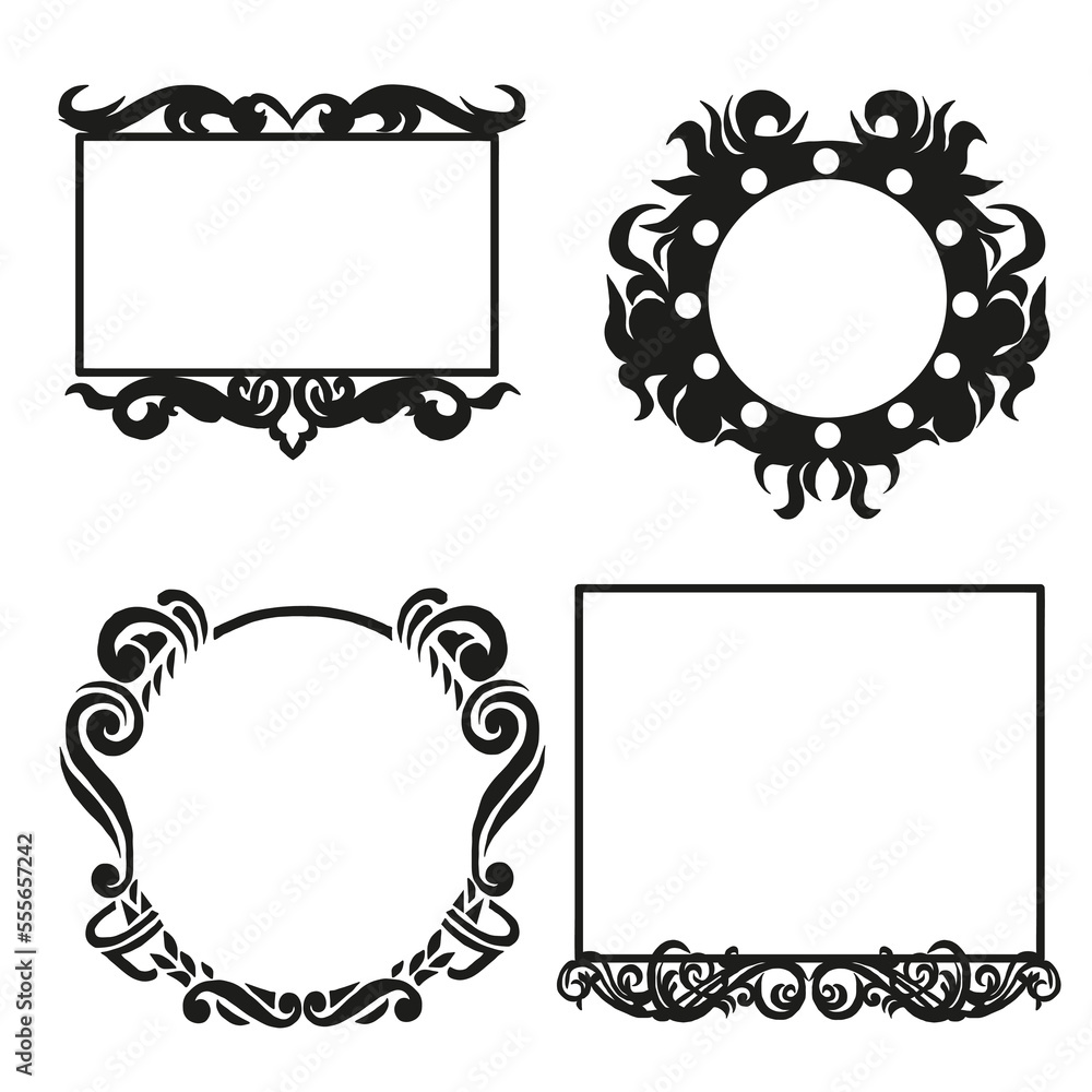 Set of vintage antique frames. Part 2 Stock Vector | Adobe Stock
