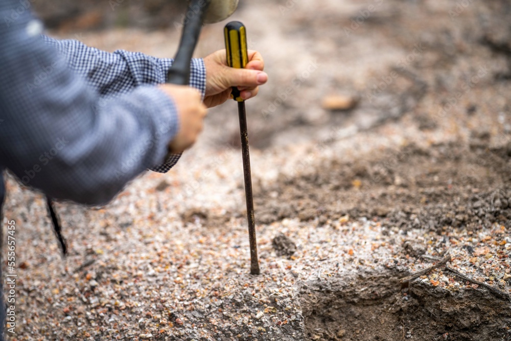 prospecting for gems and panning for gold in the bush in australia ...