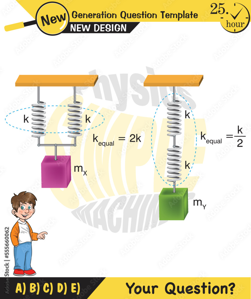 Vetor de Physics, Spring System, Motion of a mass on an ideal spring ...