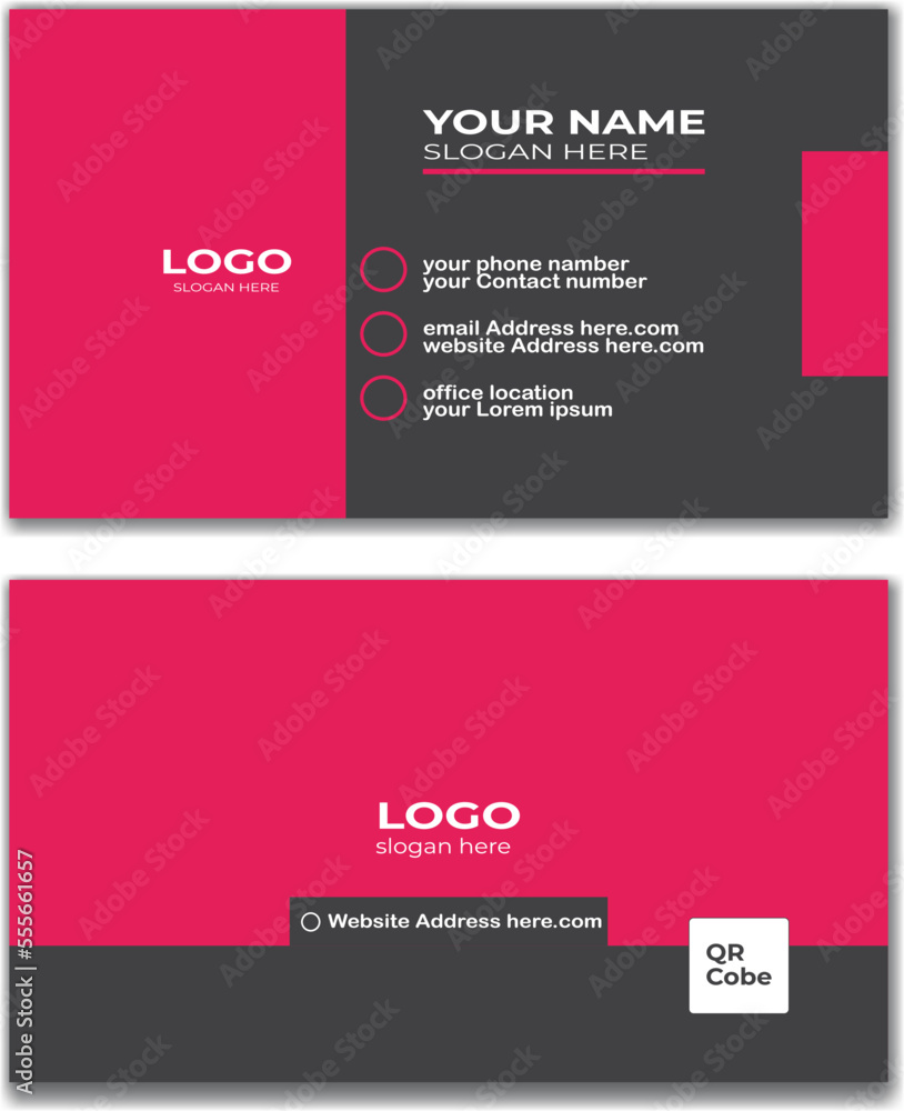 Modern presentation card with company logo. Vector business card ...