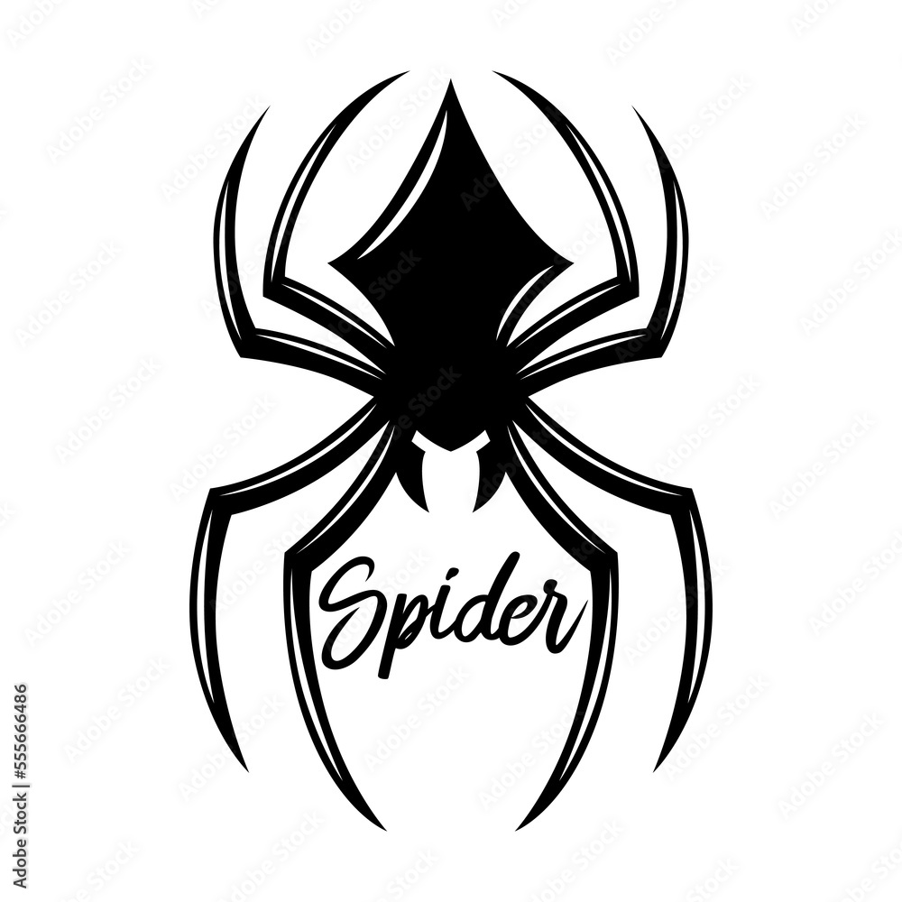 Modern poisonous black spider logo Stock Vector | Adobe Stock