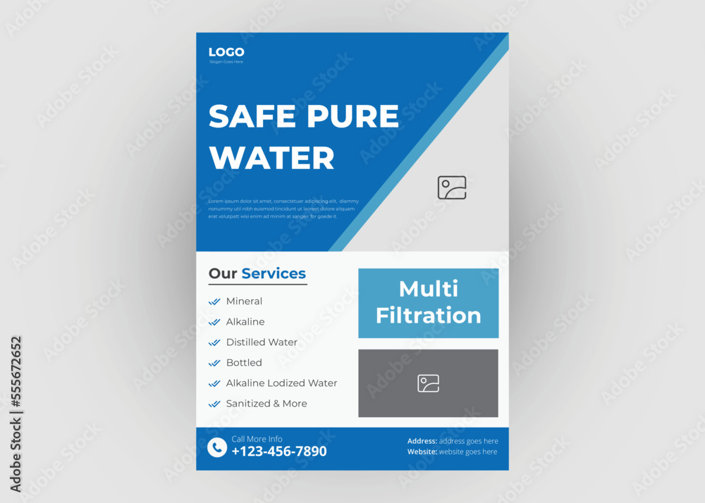 Pure water flyer design, Clean safe water poster design, Water ...
