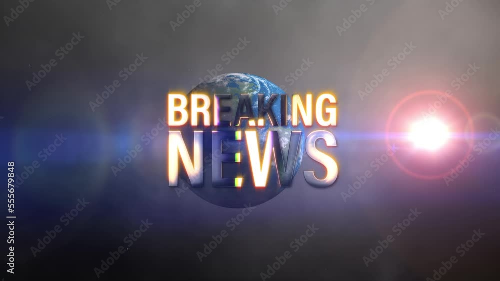 Breaking News cinematic loop title trailer background concept. 4K 3D ...