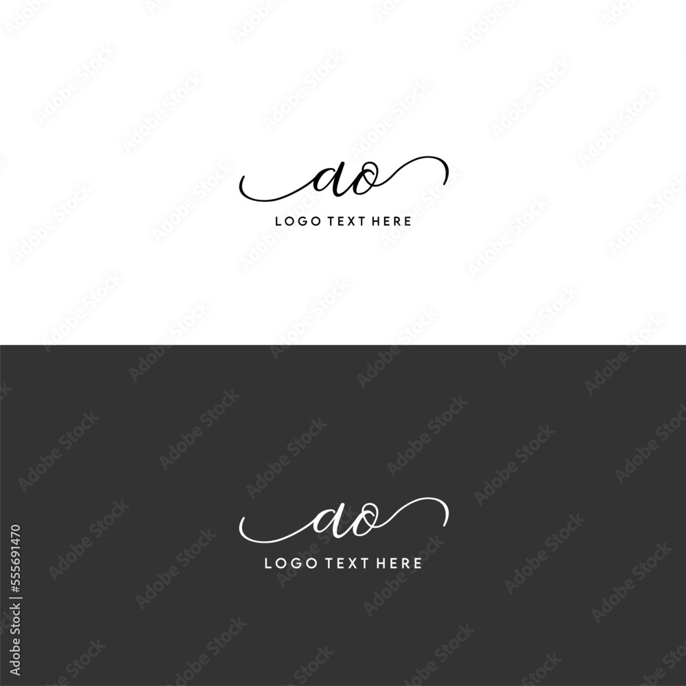 AO initials letters with swirls, AO cursive letters in monogram style ...