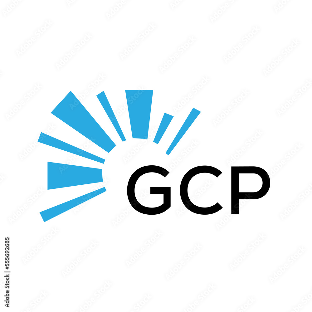 Gcp Letter Logo Gcp Blue Image On White Background And Black Letter