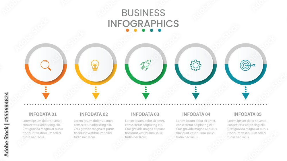 Vector infographic. Template design with cycle diagram 5 step, options ...