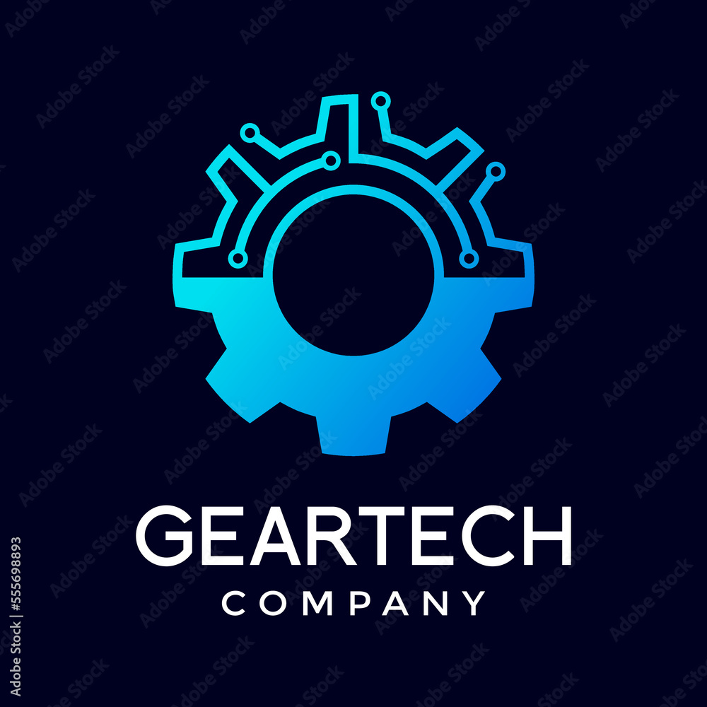 Gear technology vector logo template. This logo is suitable for factory ...