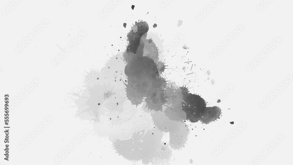 splash of water splash. splashes black ink fluid ink splash transition. ink slow motion ...