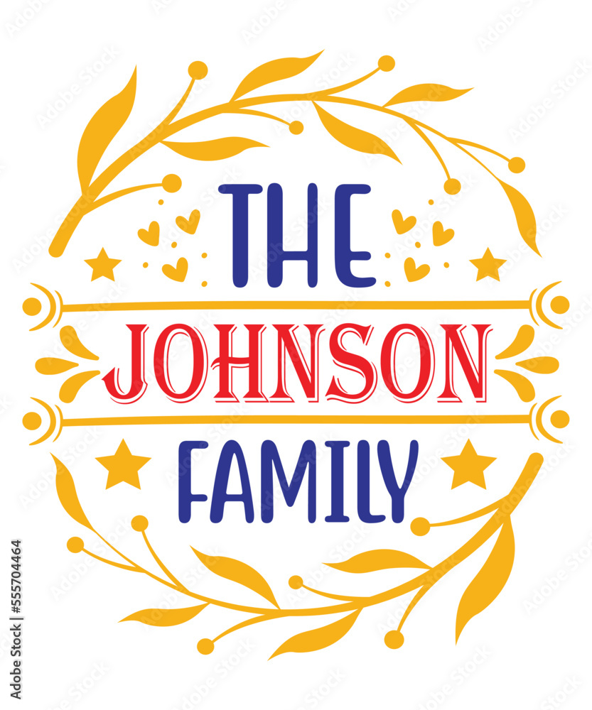 Vetor de The johnson Family SVG, Monogram Svg Bundle, Split Monogram ...