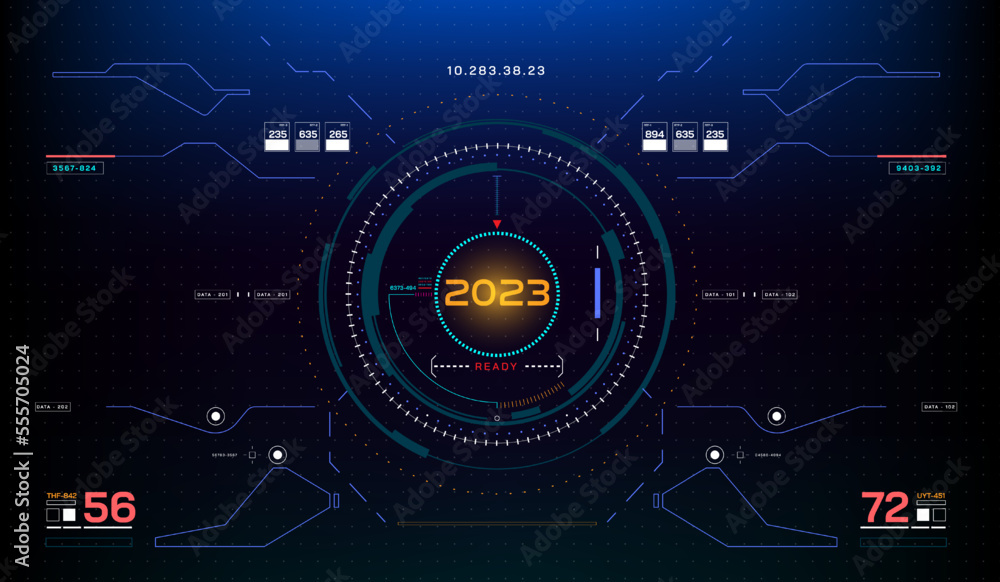 HUD Futuristic Elements 2023 Identification System Scanning Concept ...