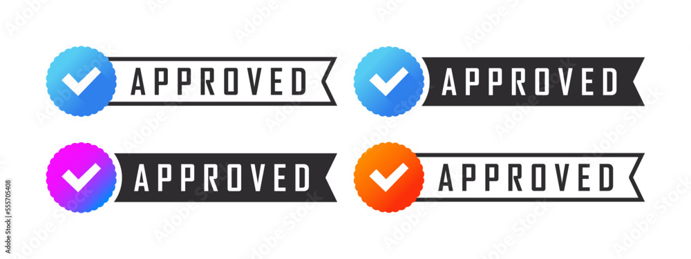 Approved check mark icons. Confirmation badges. Verification checkbox ... Approved check mark icons. Confirmation badges. Verification checkbox ...