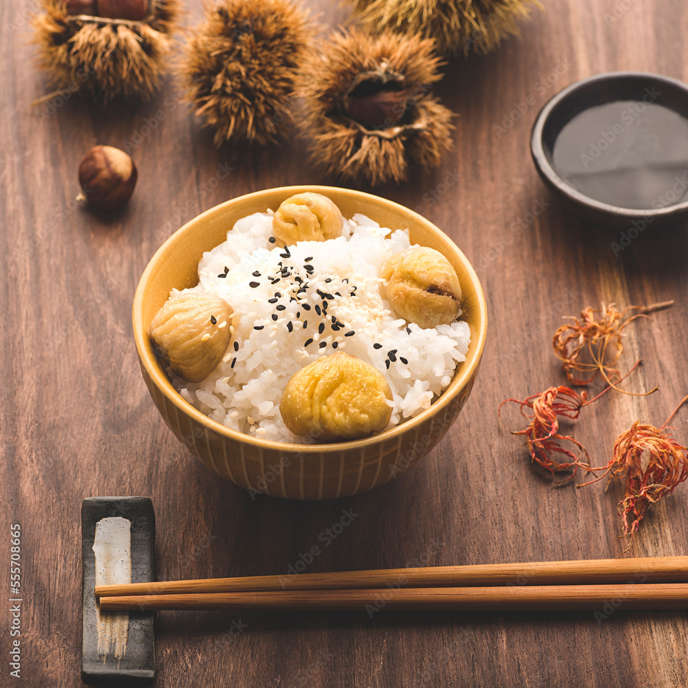 Chestnut rice or Kuri Gohan is a traditional autumn and winter Japanese ...