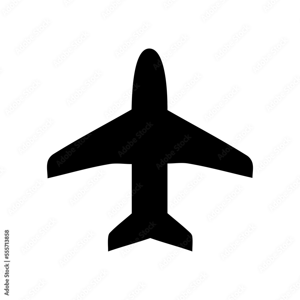 AIRPLANE BLACK SILHOUETTE, AIRCRAFT PICTOGRAM, PNG Stock Illustration ...