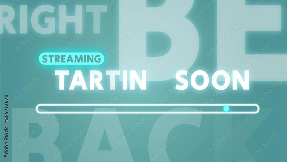 Stream starting soon neon glowing with lines looping background ...