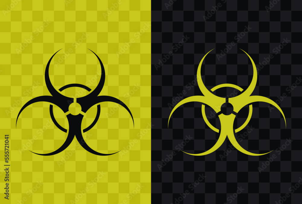 Biological hazard, high quality vector silhouette icon. Biohazard icon ...