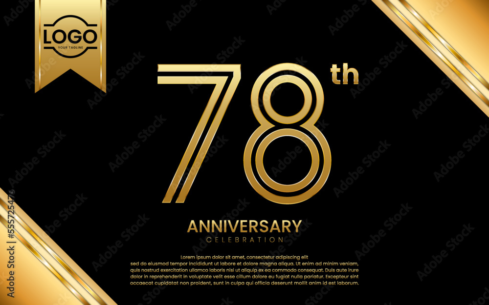 78th Anniversary Celebration. Anniversary Template Design With Gold ...