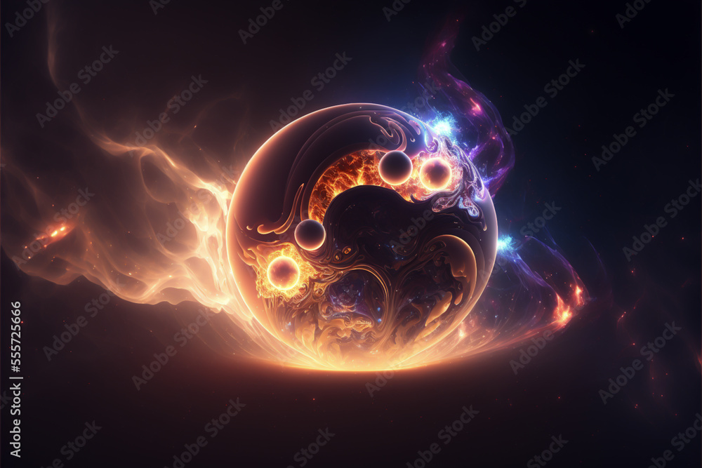 Fractal geometric multiverse of multiple earths and realities Stock ...