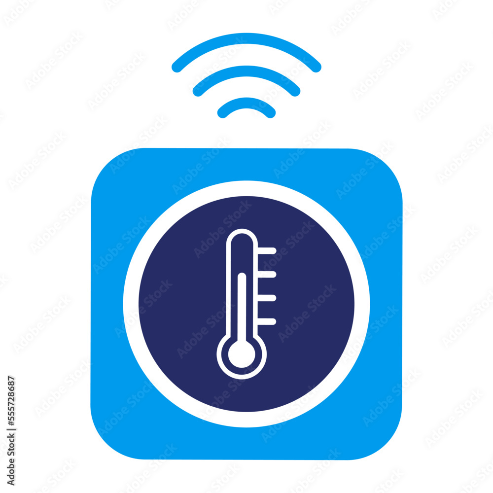 Smart devices and IoT icon: smart thermostat Stock Vector | Adobe Stock