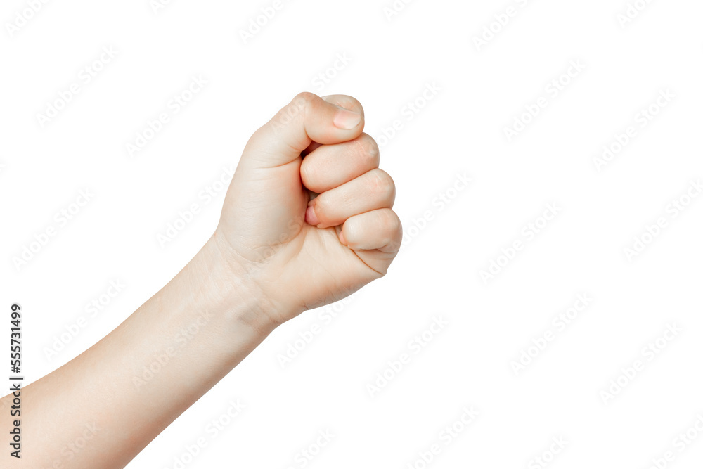 Fist isolated on white background. Fist - hand gesture. Stock Photo ...