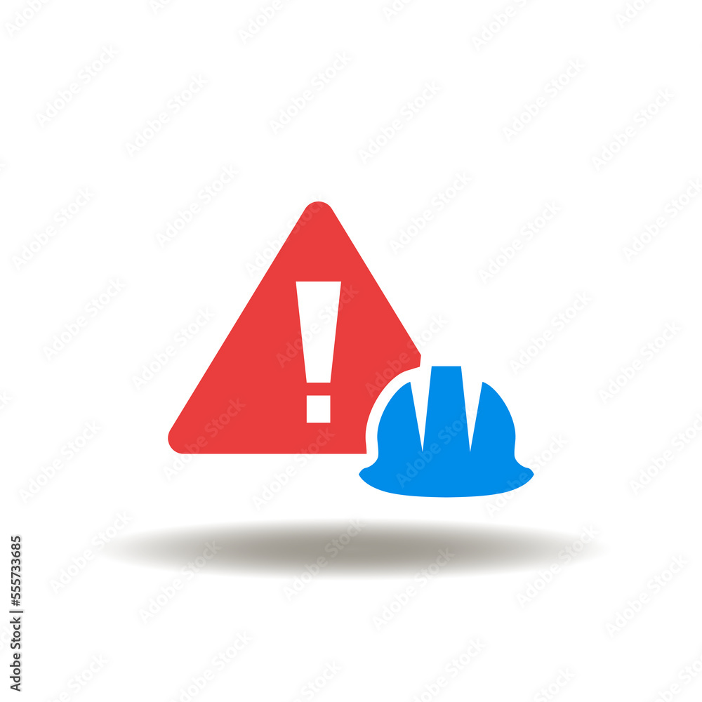 Vector illustration of attention red sign with exclamation mark and ...