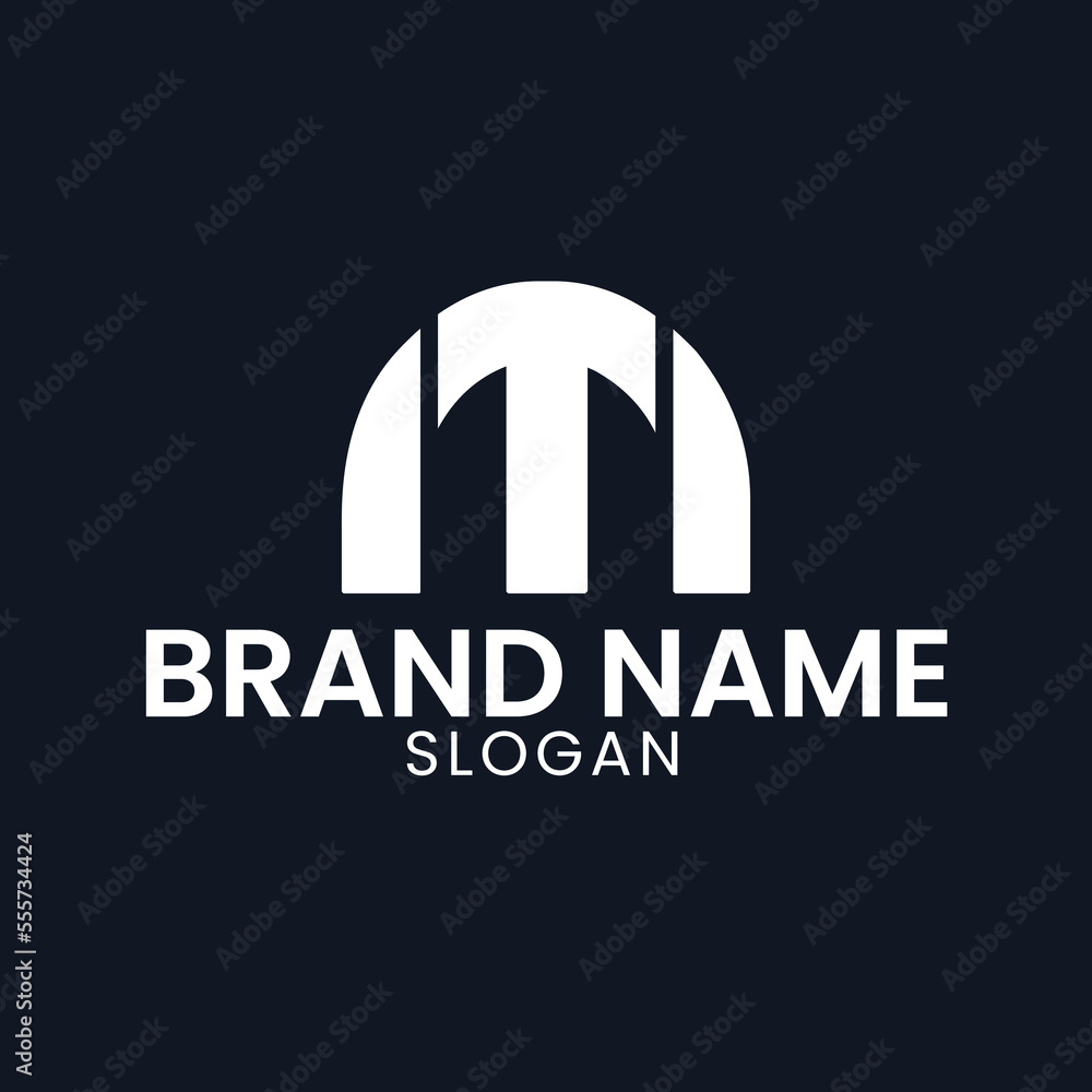 Alphabet letters monogram logo design MT or TM Stock Vector | Adobe Stock