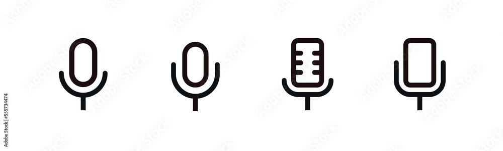 Stockvector Microphone mic icons flat modern vector voice call symbols ...