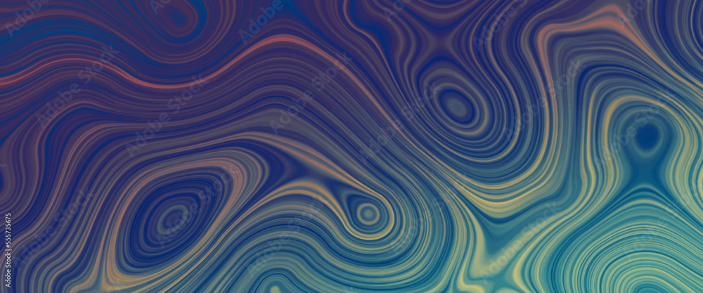 Multicolor background with spread liquify flow. Digital blurred blue ...