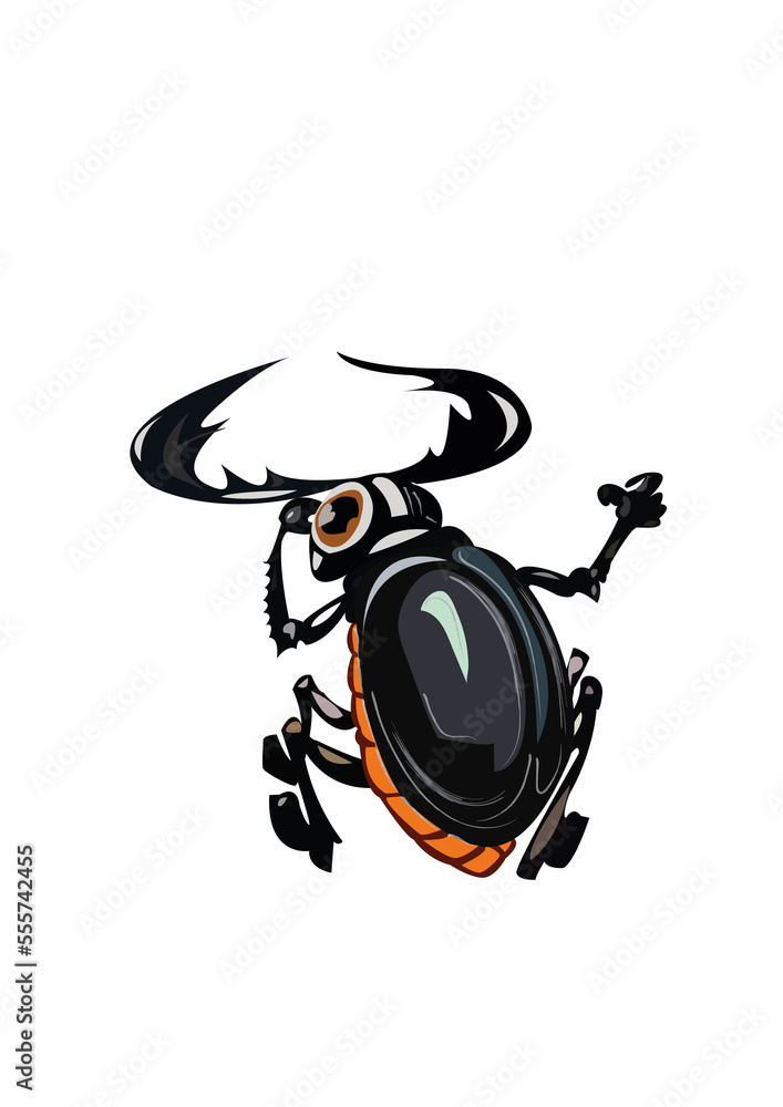 beetle cartoon character illustration Stock Illustration | Adobe Stock