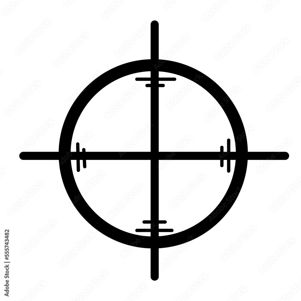 Gun Sight Crosshairs Bullseye Isolated Vector Illustration Stock Vector ...