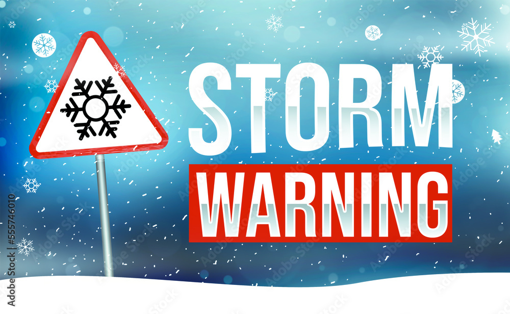 Winter storm warning concept background wallpaper with typography and ...