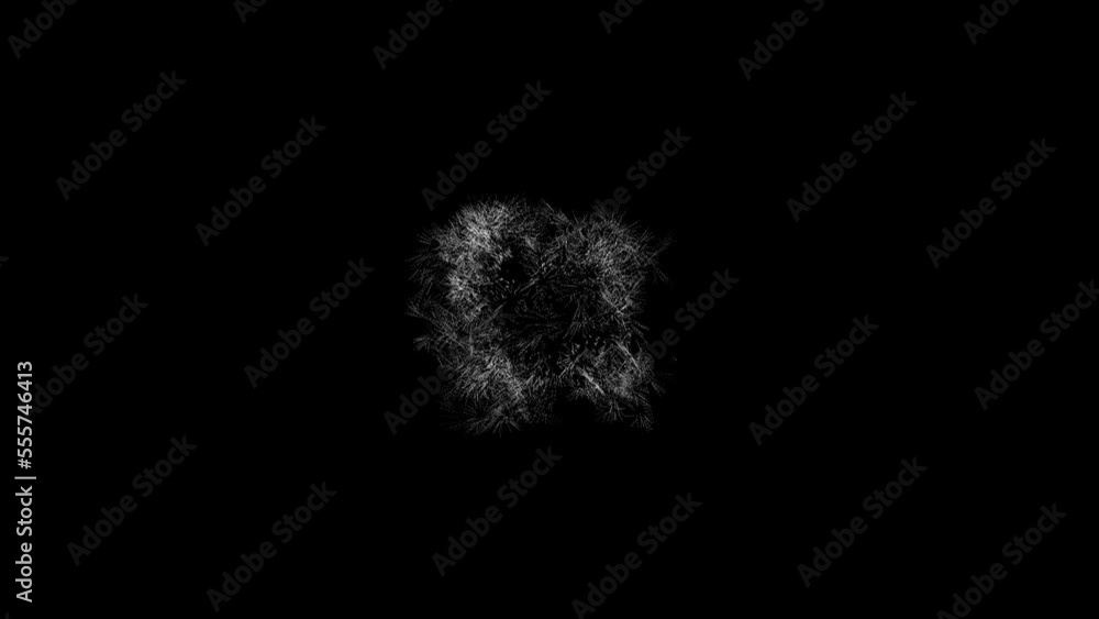 3D growth and death of nerve cells on black background with Alpha ...