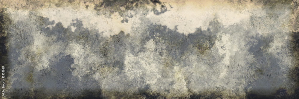 Abstract old grey wall with blurred shapes and old stains on sepia ...