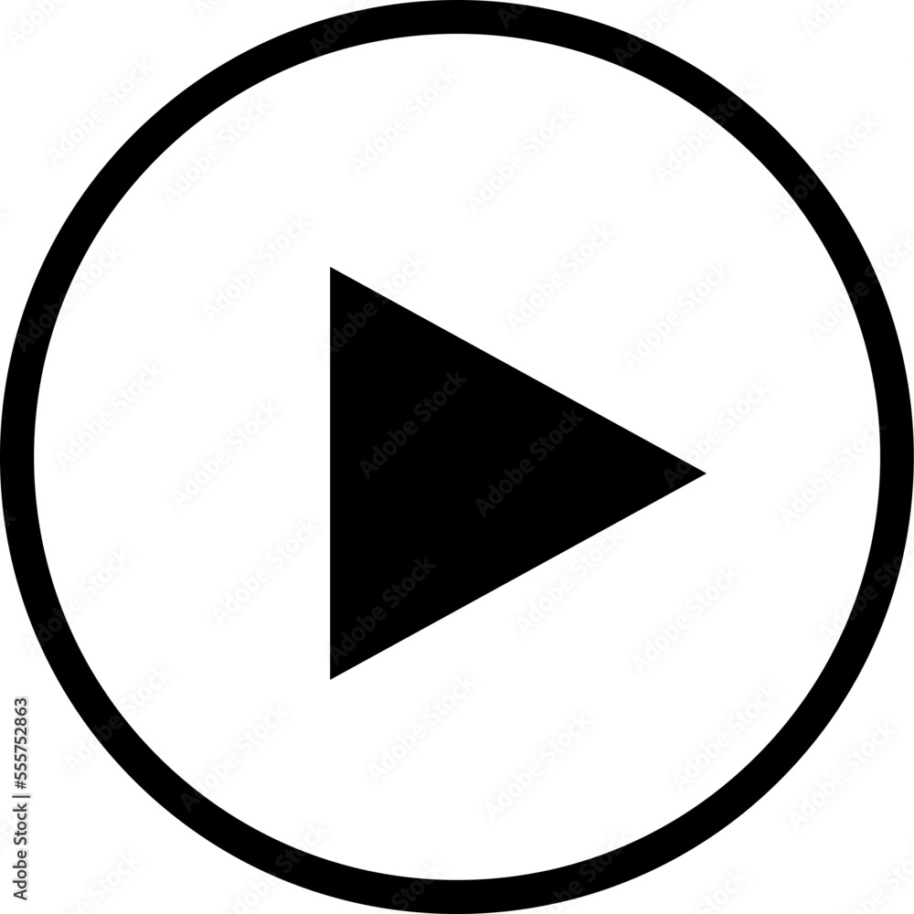 Black triangle play button icon Stock Vector | Adobe Stock