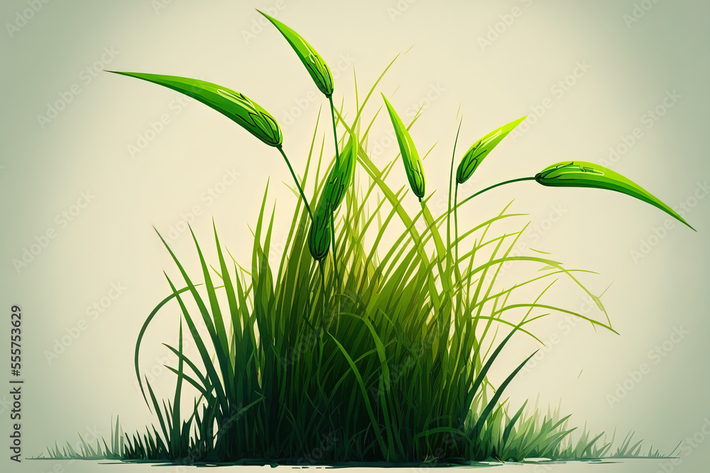 Green grass illustration in cartoon form. Generative AI Stock ...