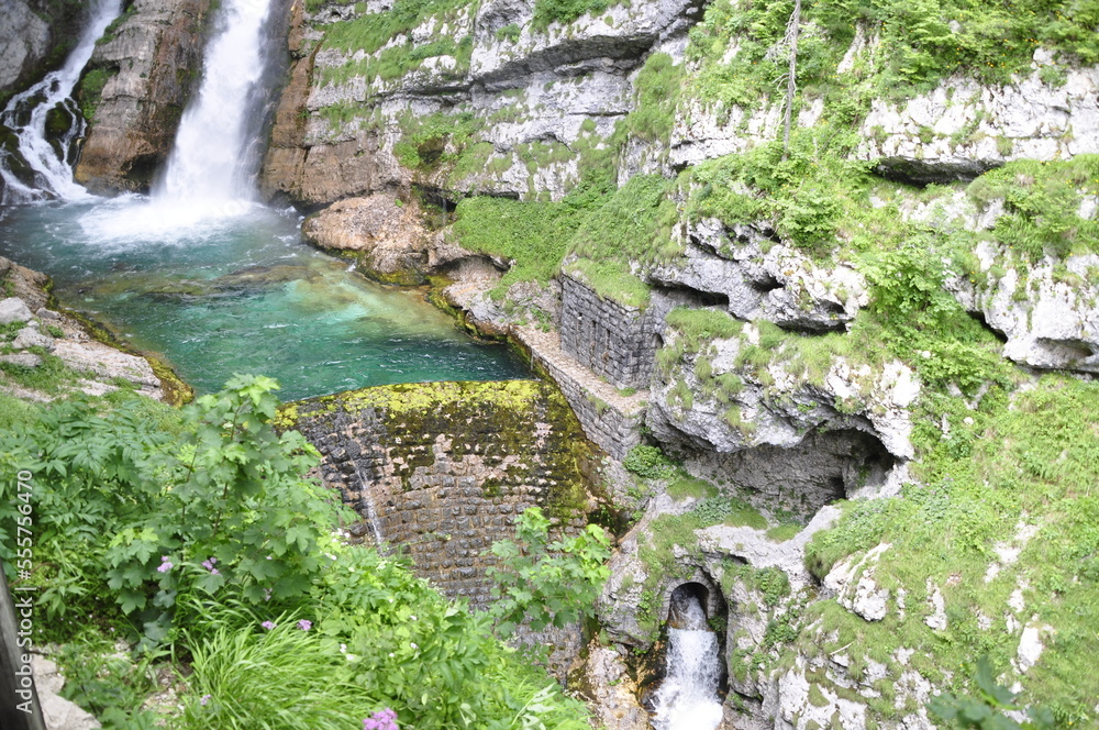 Wodospad Savica, Bohinj, Słowenia, Triglavski Park, woda, rzeka, potok ...