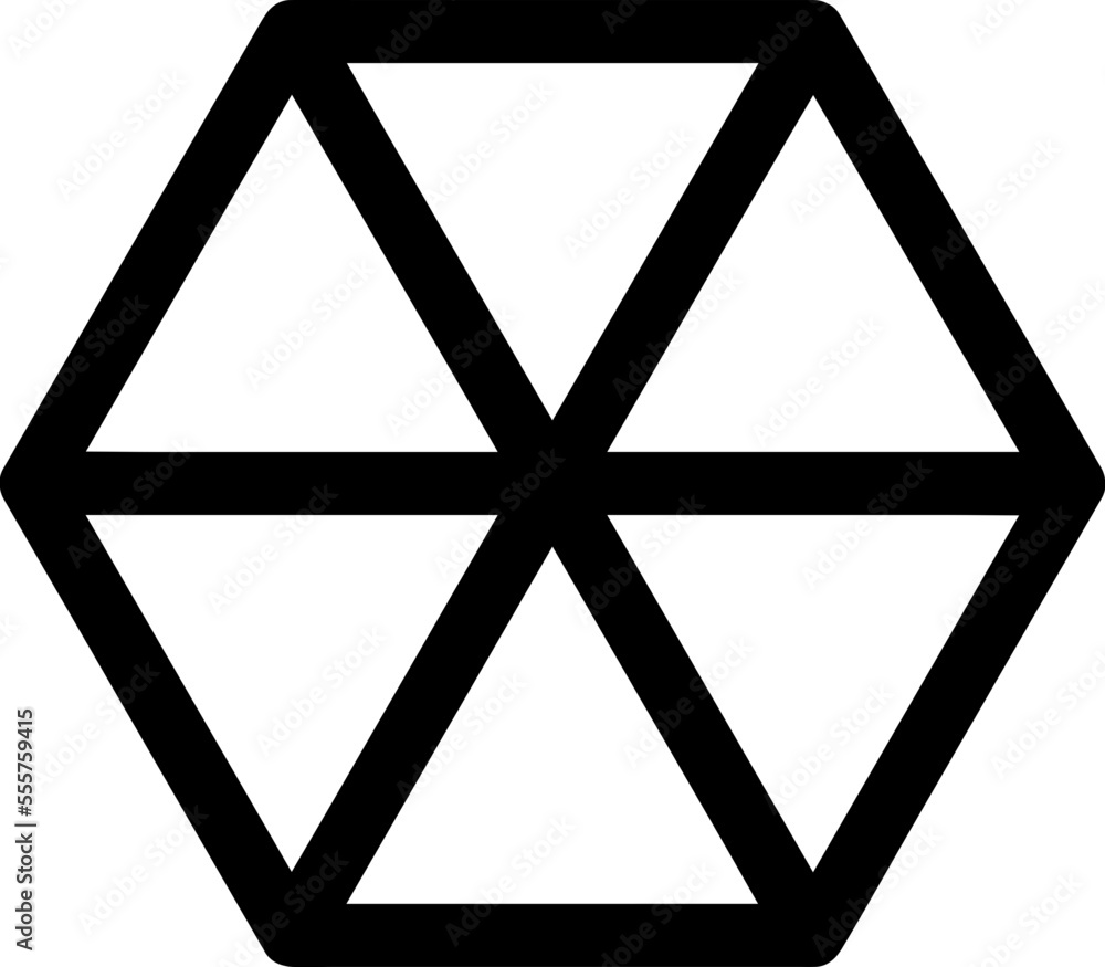 Black hexagon with lines icon Stock Vector | Adobe Stock