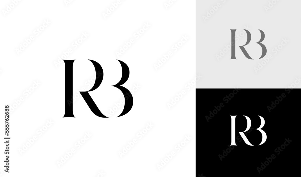 Simple and luxury letter RB monogram logo design vector Stock Vector | Adobe Stock